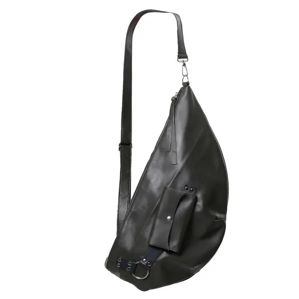 METAMORPHOZA Leather Crossbody Sling Backpack - Green