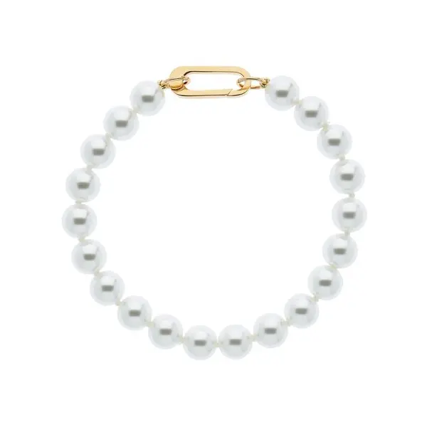EMMA HOLLAND JEWELLERY Pearl & Gold Clasp Bracelet - White