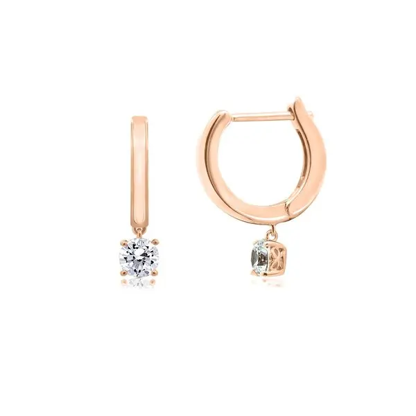 DIAMONBLISS Prong-set Dangle Hoop Earrings - Rose Gold
