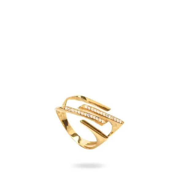 LINYA JEWELLERY Adjustable Bypass Ring - Gold