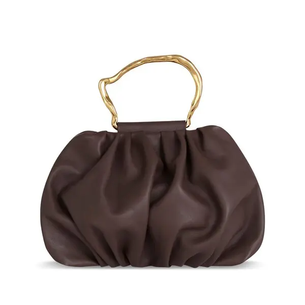 CARNEVALE Victoria Bag With Gold-plated Handle - Brown