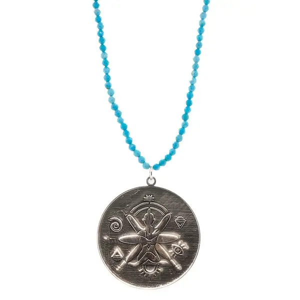 EBRU JEWELRY Turquoise See The Good Necklace - Blue/silver