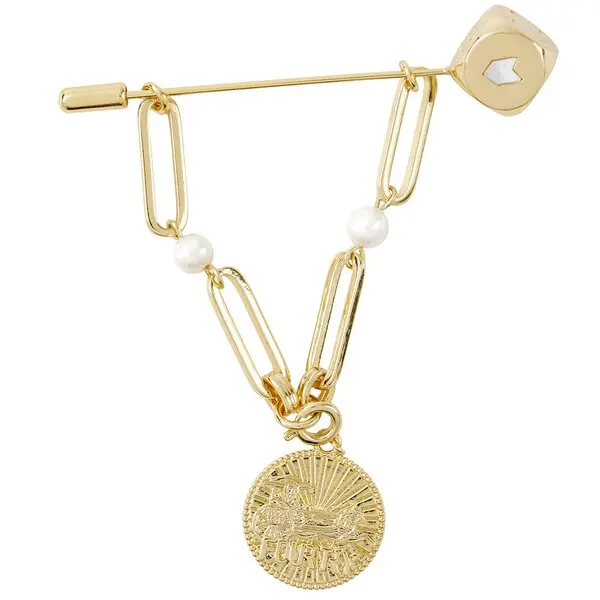 AUROZIA Dice Carriage Brooch - Gold