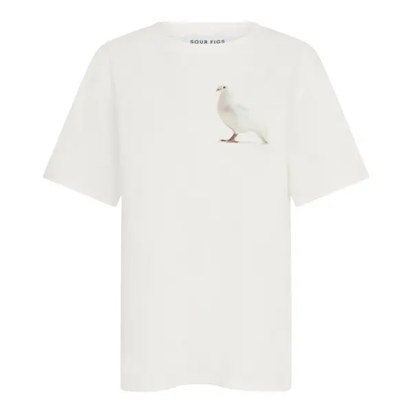 SOUR FIGS Standing Dove T-shirt - White