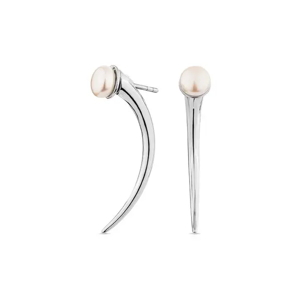 SALLY SKOUFIS Sterling Silver Earrings With Pearl - Silver/white