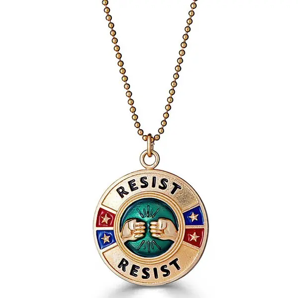 PASSIONATE PROTEST COLLECTION Resist Pendant Necklace - Green/red/blue