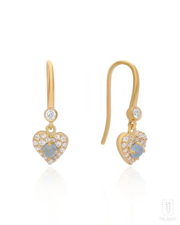 THE JEWELZ Aquamarine And Zirconia Drop Earrings - Blue/silver