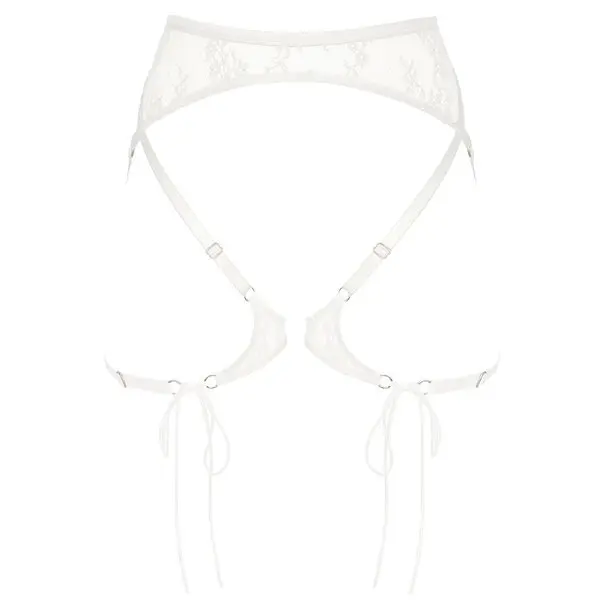 MONIQUE MORIN LINGERIE Moonstruck Lace Harness Crystal - White