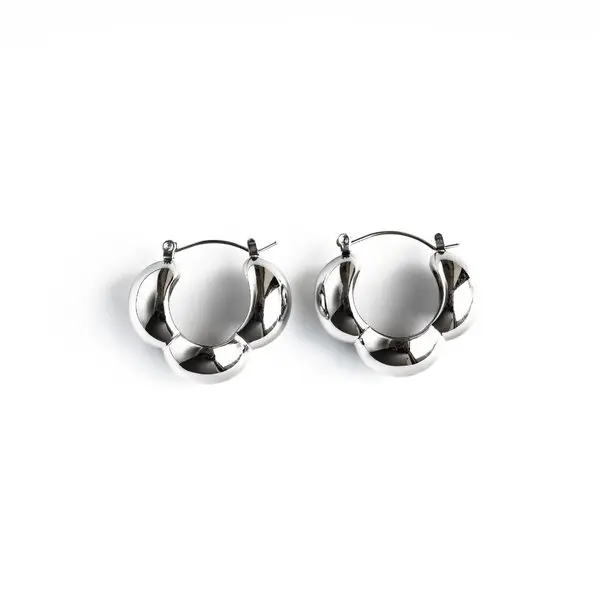 SUPERDIVAJEWELLERY Bubble Hoop Earrings - Silver