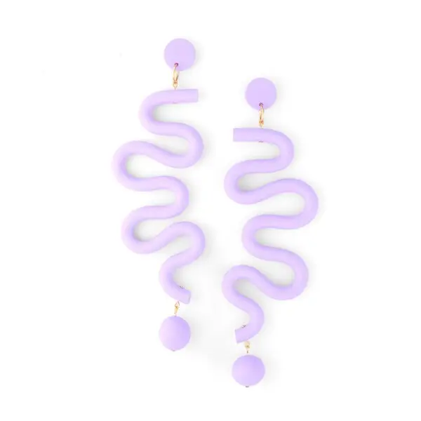 BY CHAVELLI Tube Squiggles Dangle Earrings - Purple
