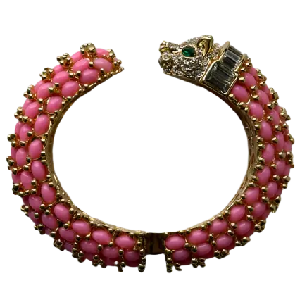 LAURA GRAY Panther Cuff Bracelet - Pink