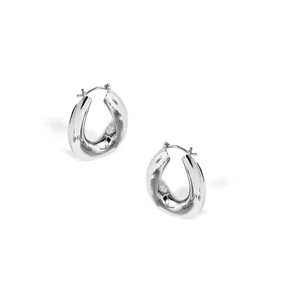 POTOSKA Falin Maxi Chubby Hoop Earrings - Silver