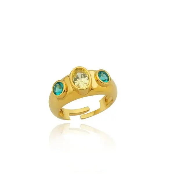 LINYA JEWELLERY Stone Signet Ring - Green