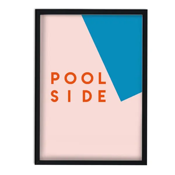 FANCLUB Pool Side Retro Abstract Giclée Art Print - Blue/pink/white