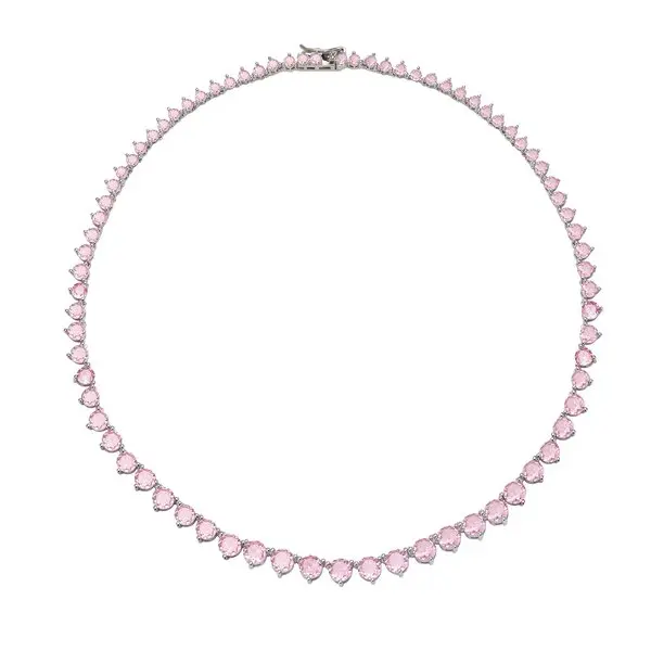 ZEPPLIN THE LABEL Aura Tennis Necklace - Pink