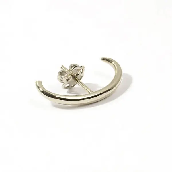 VICSTONENYC FINE JEWELRY Ear Cuff Lobe Solid Gold Earring - White