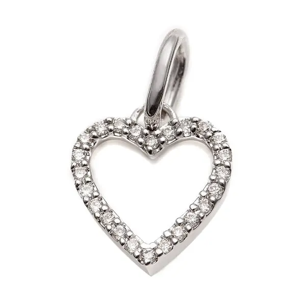 KAIZARIN Diamond Studded Heart Pendant - White