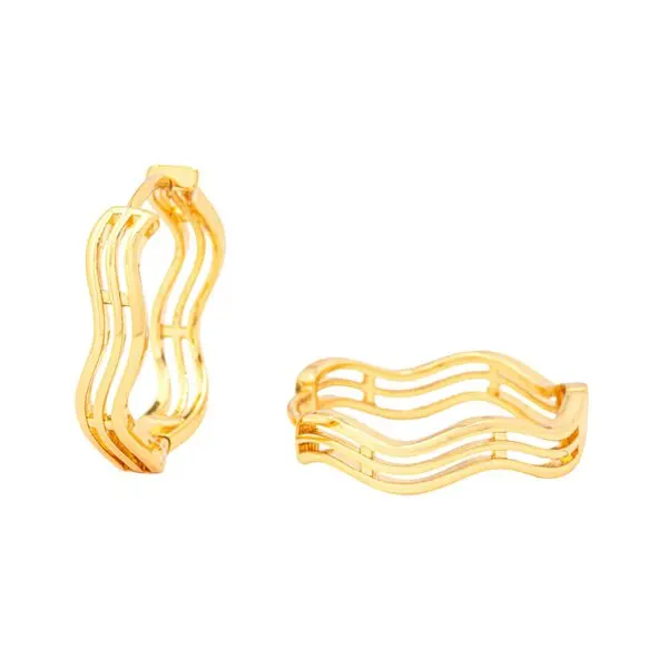 UCHI & SOTO Nami Wave Hoop Earrings - Gold