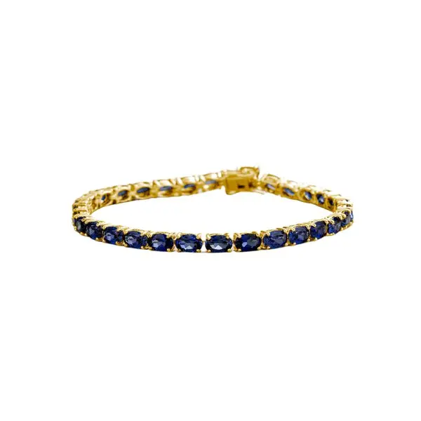JUVETTI  Salto Tennis Bracelet - Gold/blue