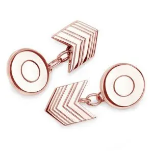 LUCY QUARTERMAINE Art Deco Arrow Cufflinks In 18ct Rose Vermeil - Rose Gold