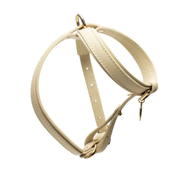 ZOË PET ATELIER Leather Cross Harness - White