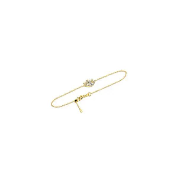 GENEVIEVE COLLECTION 18k Gold Evil Eye Diamond Bracelet - Yellow