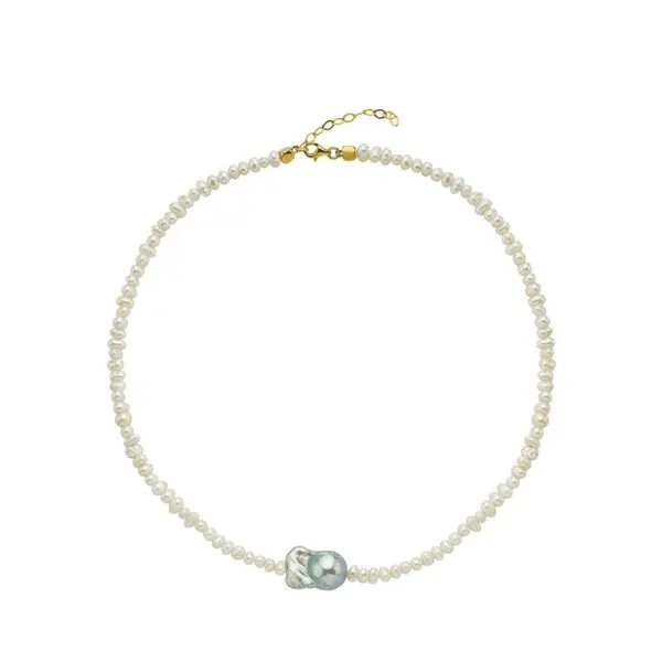 LINYA JEWELLERY Inka Gray Baroque Pearl Necklace - Grey
