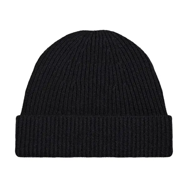 PAUL JAMES KNITWEAR Lightweight Merino Cashmere Beauline Beanie - Black