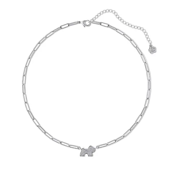 CLOUD HAVEN Paperclip Chain Logo Necklace - Silver