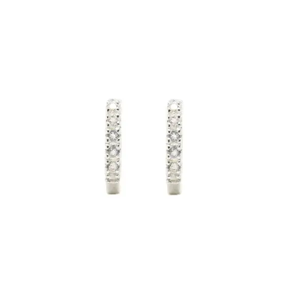 NASI SILVER Adaya Huggie Hoops - White