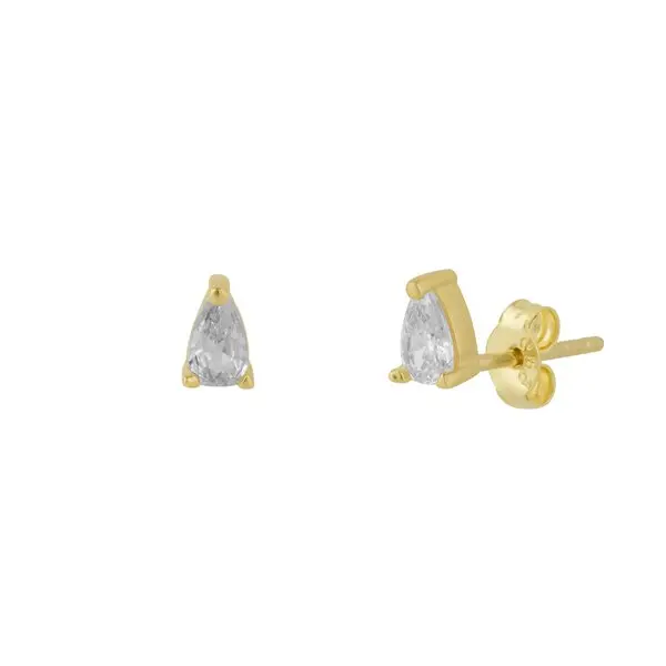 SPERO LONDON 14ct Solid Pear Stud Earrings - Gold