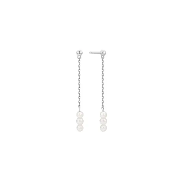 VANCHI Eden Trio Pearl Drop Earrings In Sterling - Silver