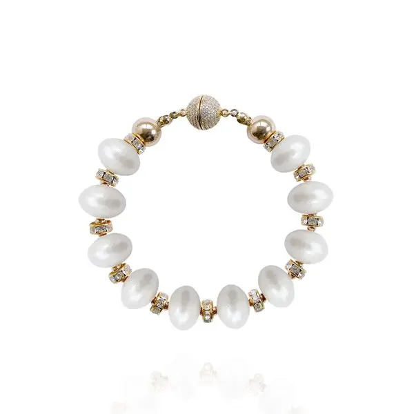 SAULE LABEL White Heron Mika Bracelet - Gold/white