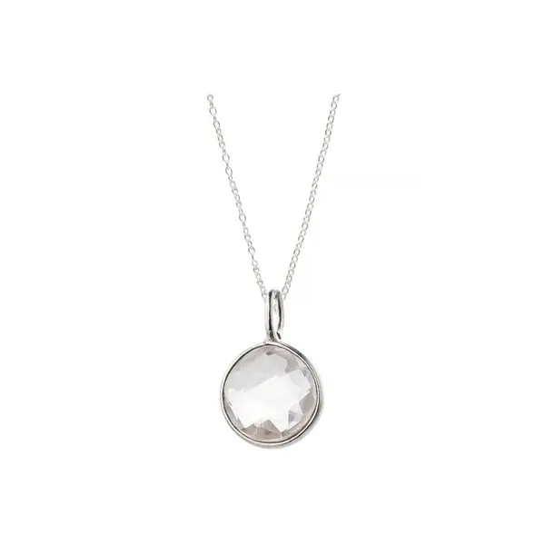 GODDESS CHARMS Clear Quartz Power Stone Necklace Sterling - Silver