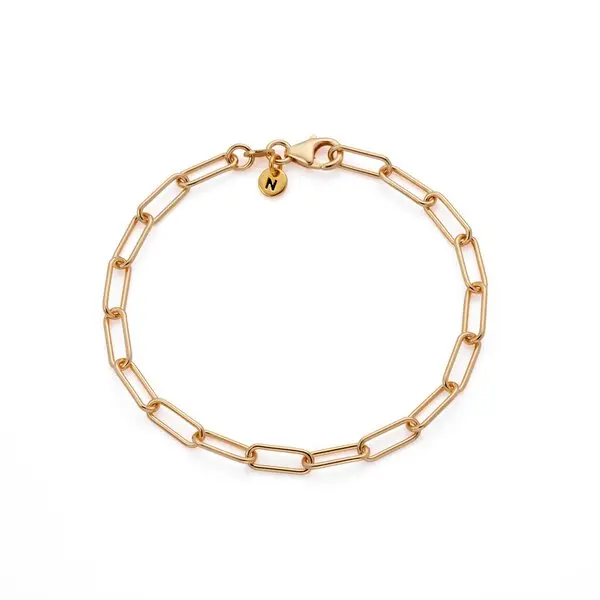 NELLOU JEWELLERY Plated Sterling Silver Paperclip Bracelet - Gold