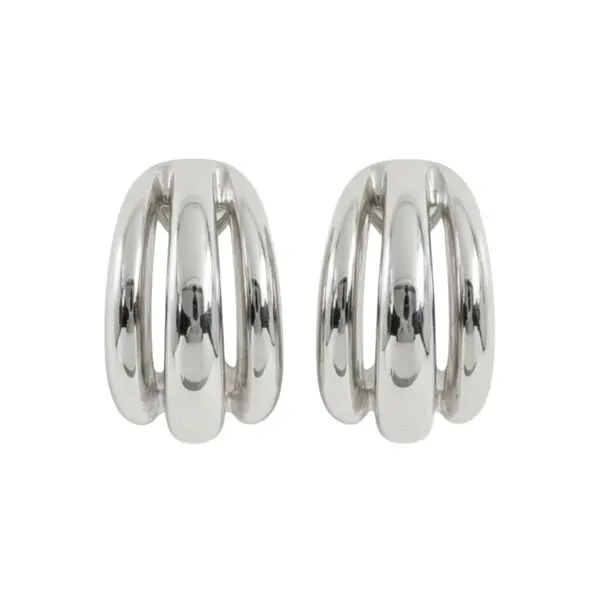 LINYA JEWELLERY Vintage Big Hoop Earrings - Silver