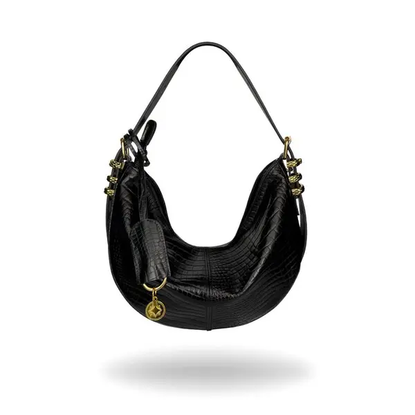 INDIGOLUSH Oracle Hiss Midi Hobo Bag - Black