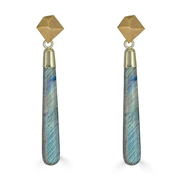LONI PAUL JEWELRY Labradorite Drop Earrings - Gold/green/blue