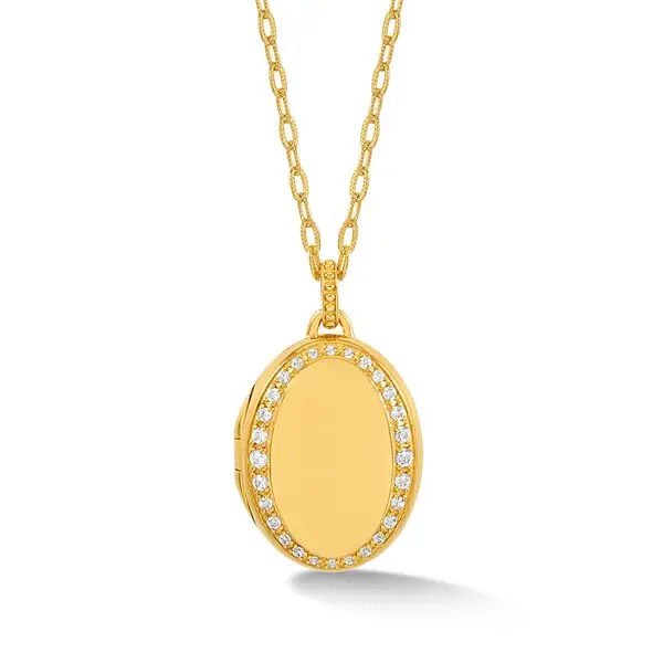 DOWER & HALL Celeste Sapphire Locket - Gold