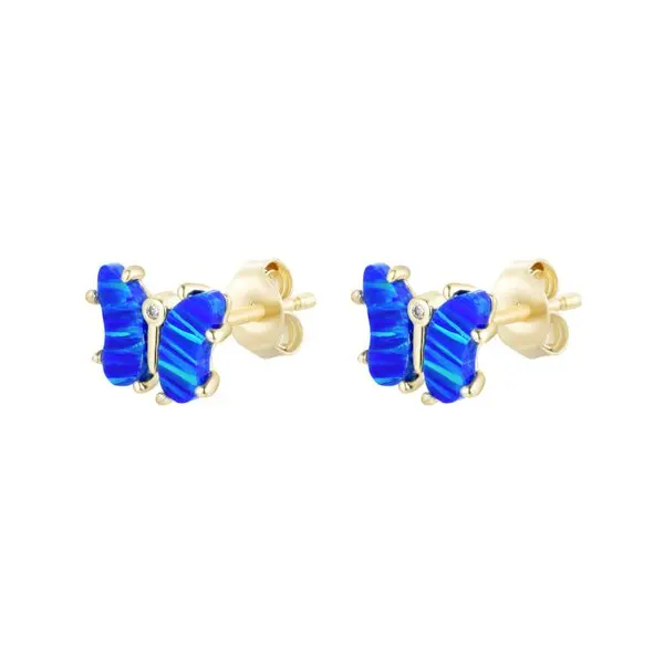 KAMARIA Opal Butterfly Stud Earrings - Blue