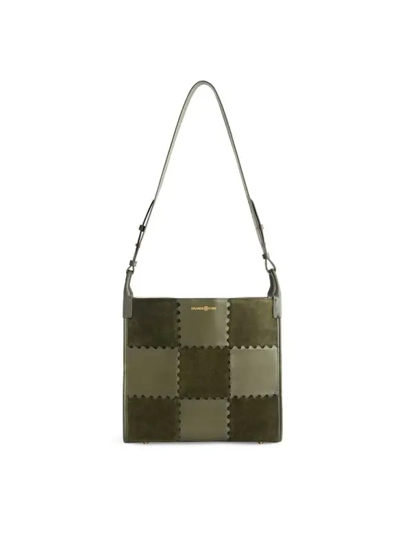 ORANGE CUBE Large Mosaic Stitch Tote Bag