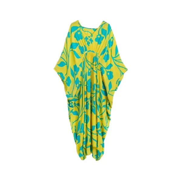 Saachi Floral Kaftan Maxi - Yellow
