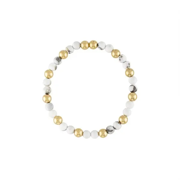 OLIVIA LE Howlite Gemstone Beaded Bracelet - White