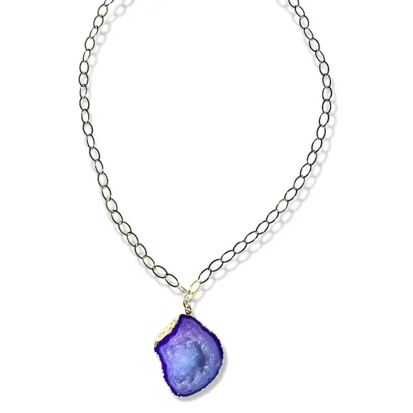 MAGPIE ROSE Rocks In The Sky Geode Necklace - Purple