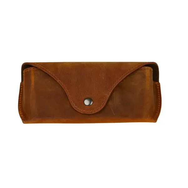 LEATHERE Leather Eyewear Case - Black/brown