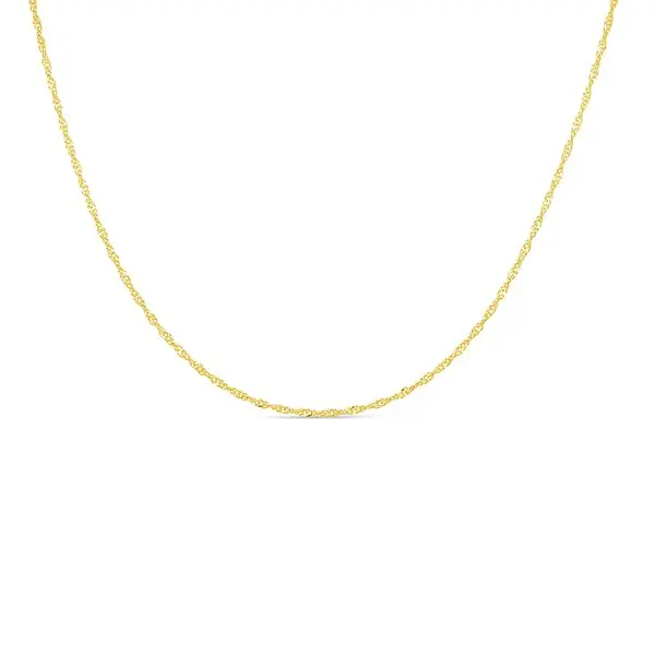 SOLIO JEWELLERY 18k Solid Gold Singapore Chain Necklace - Gold/yellow