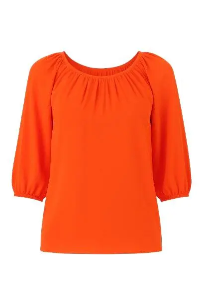 CONQUISTA Ruffle Neck Top