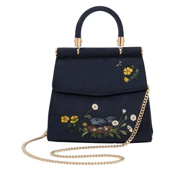 FABLE ENGLAND Blackbird Mini Top Handle Bag - Blue