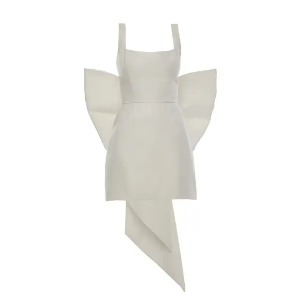 Baé Special Moments Luna Mini Dress With Detachable Bow - White