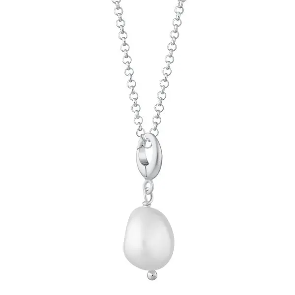 LILY CHARMED Sterling Baroque Pearl Charm Necklace - Silver